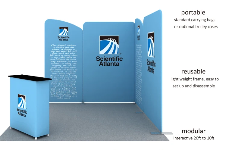 Custom new design trade show 10×10 easy set up backdrop display stand ...