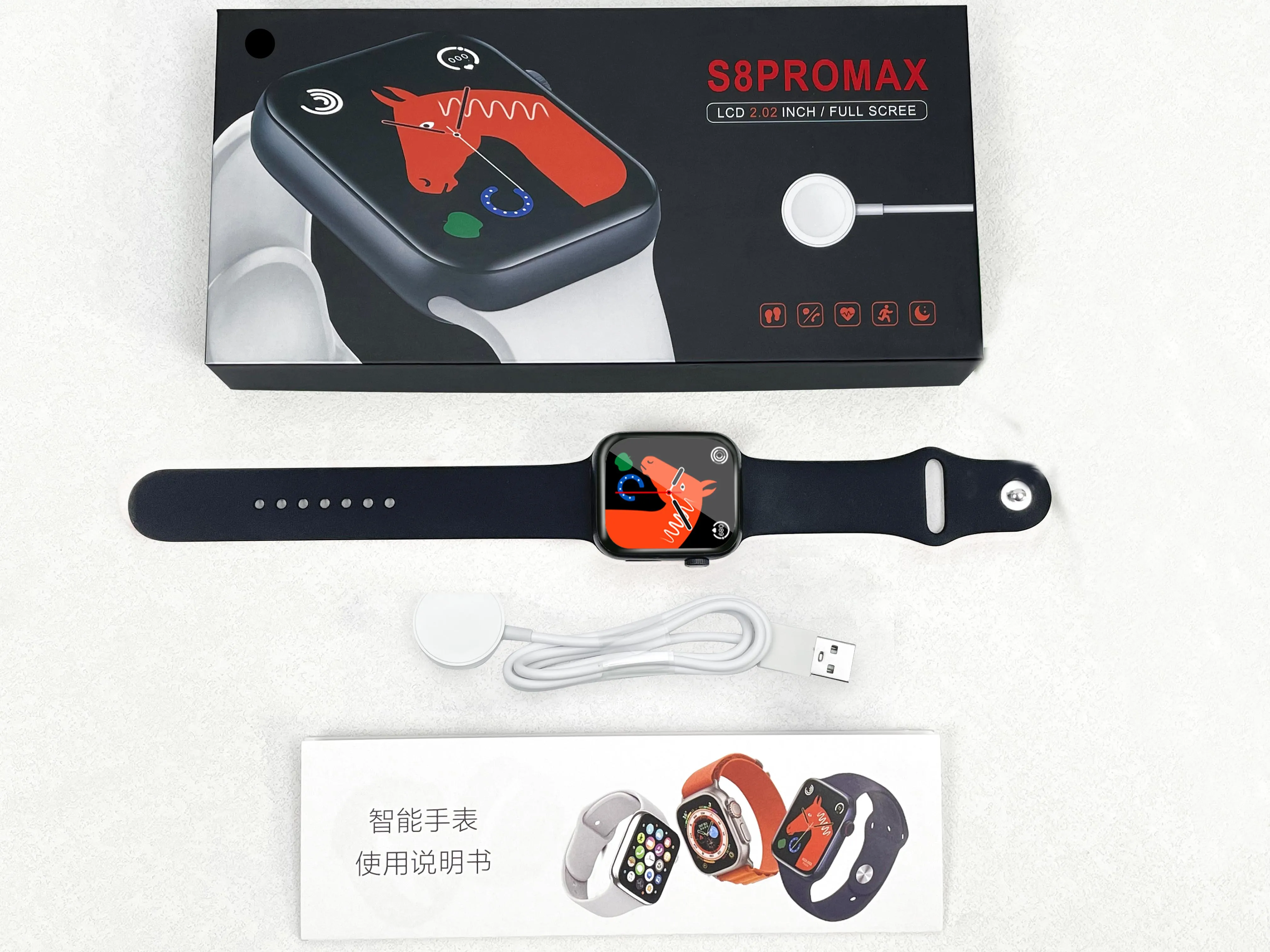 Factory Price Hd Lcd Full Touch Screen Smart Wristwatches Reloj Serie 8 ...