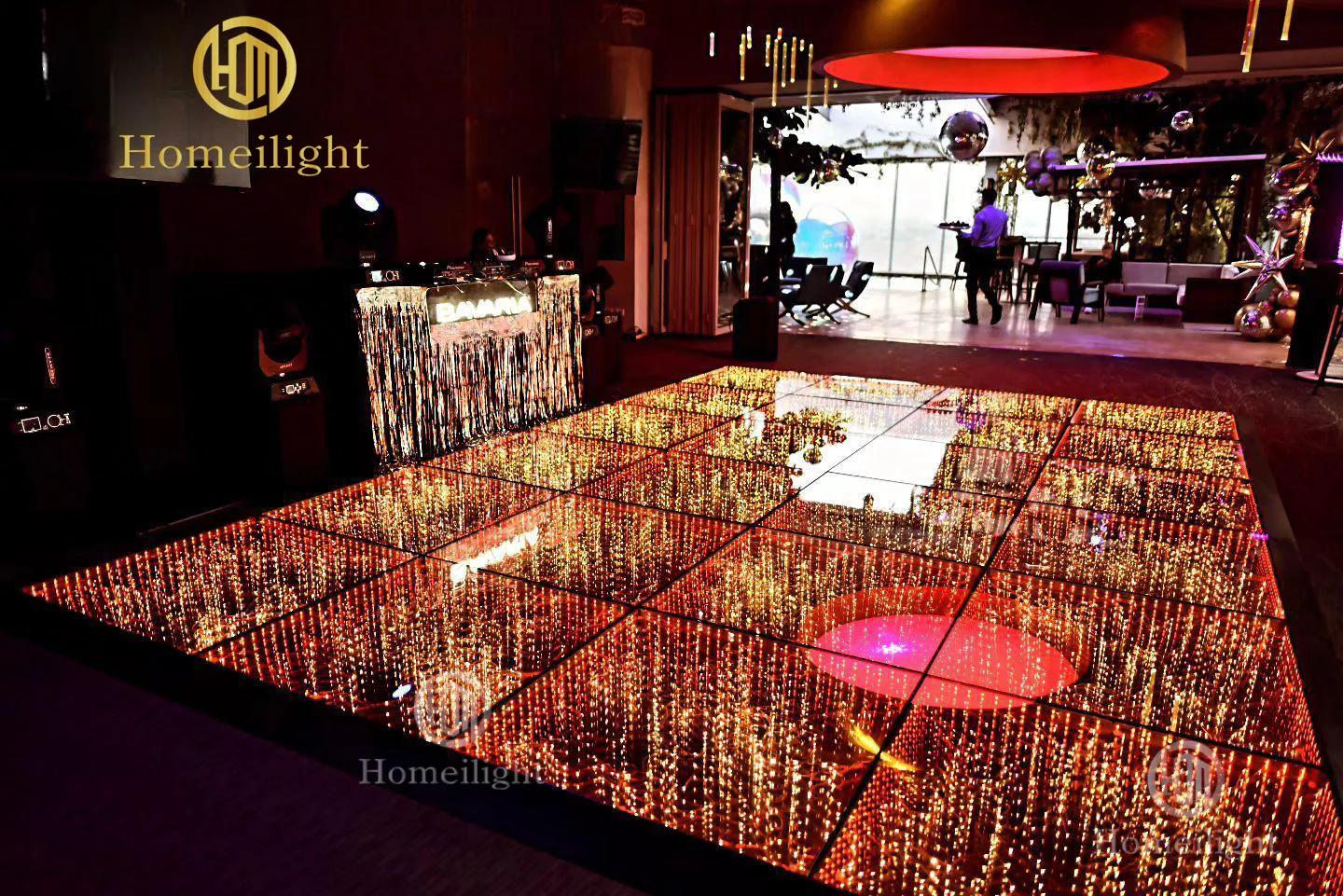 3D Starry Dance Floor - LED Star Mirror Dance Tile for Events