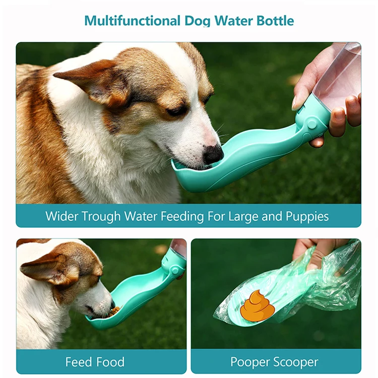 4 In 1 Hidden Poop Bag Shovel Collapsible Pet Dog Drinking Water Bottle ...