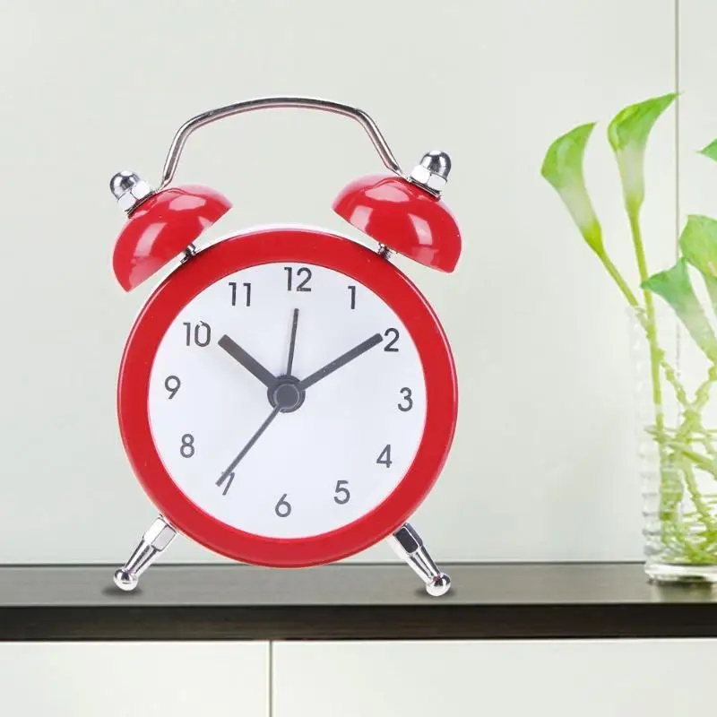 Mini Cartoon Dial Number Round Clock Desk Alarm for Kids