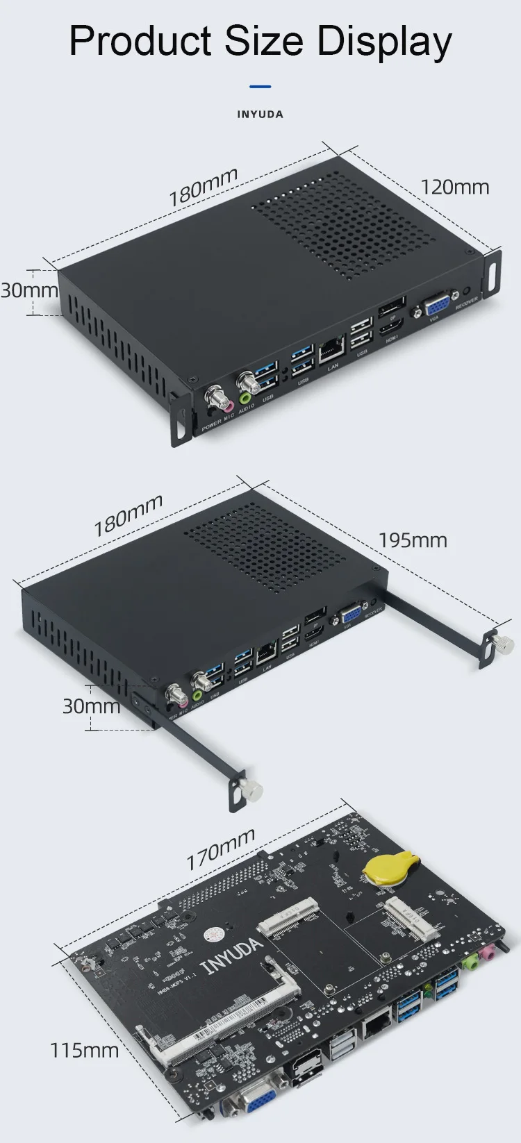 Wholesale Win10 Embedded Industrial Motherboard Build-in 5g Wifi Core I5 Ops Pc With 4g Ram 128g ...