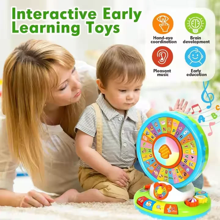 TOMMABO Montessori Baby Interactive Ferris Wheel Spin and Sing Alphabet ...
