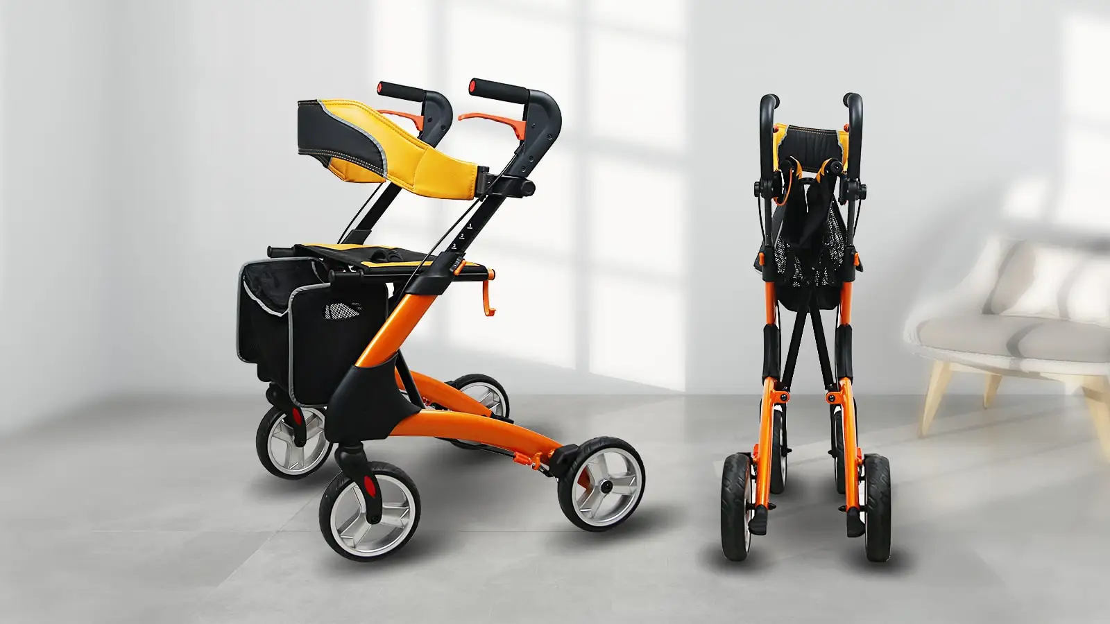 Ultra Light Weight Aged Care Folding Aluminum Mobility Shopping Cart ...