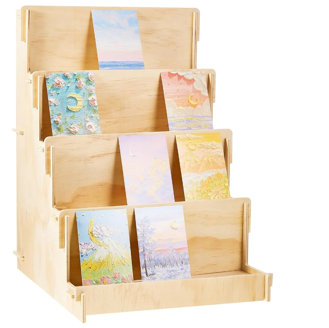 Wooden Card Display Stand Retail Display Stand Holder for Counter ...
