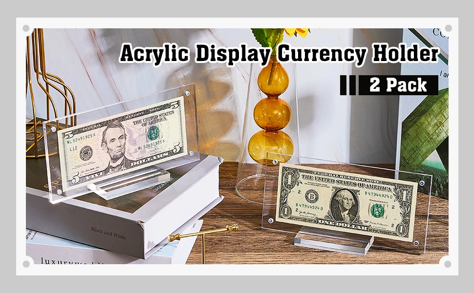 Acrylic Display Dollar Bill Display Case Dollar Holder - Buy Lucite ...