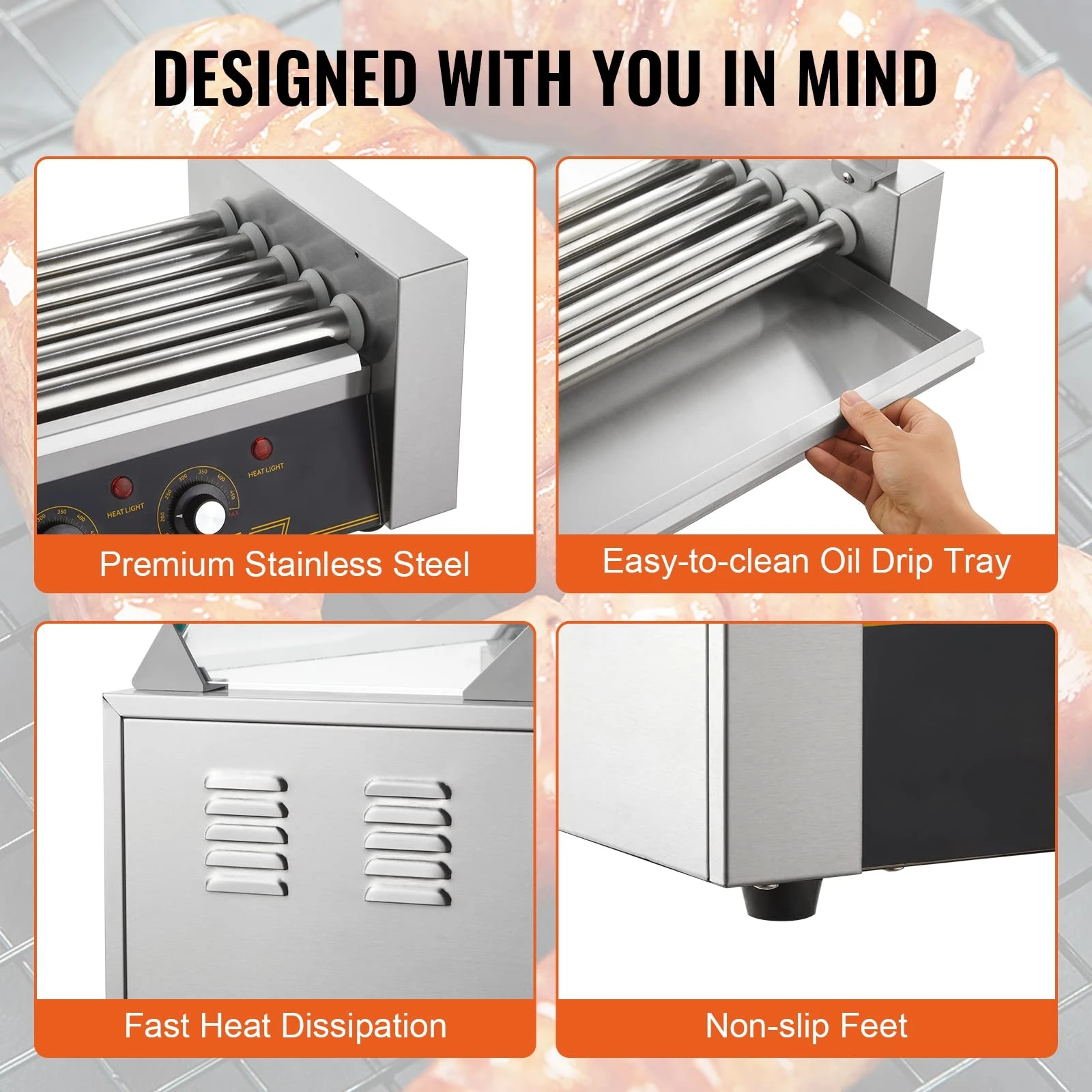Commercial Sausage Roaster - Efficient Hot Dog Grills