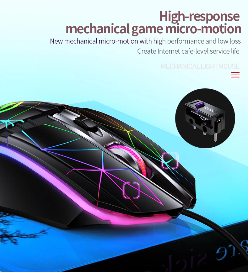 G11 Wired 4-Button USB Gaming Mouse with Burst Crack Light Colorful ...