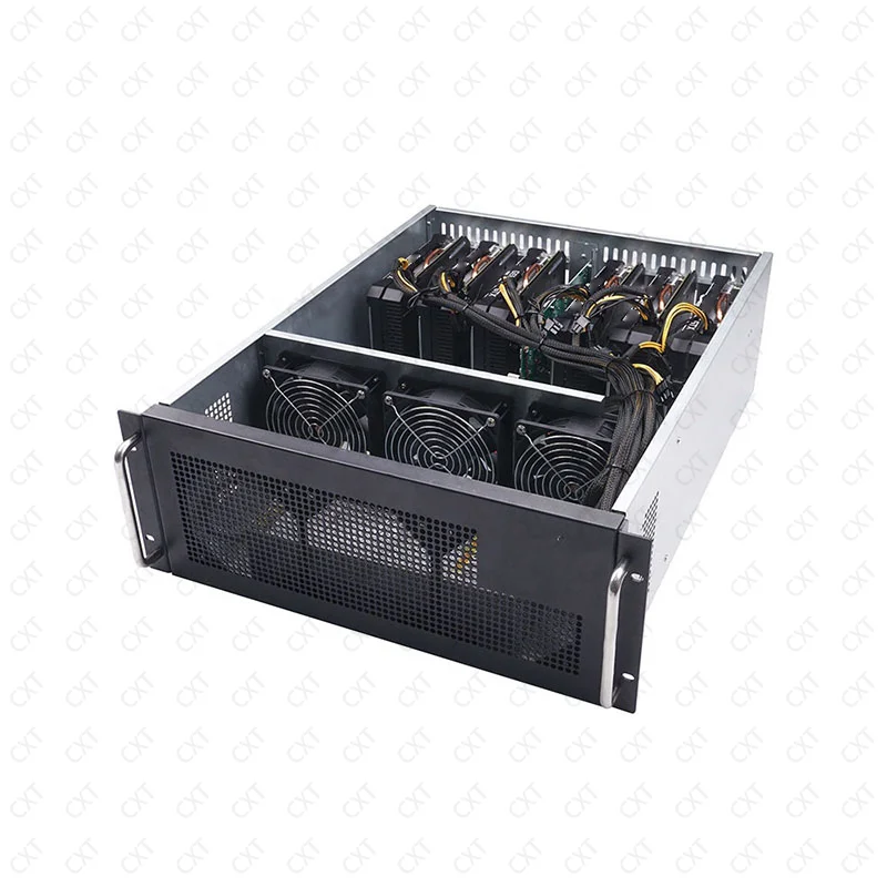 6 GPU Rack Mount Server Case - 4U Black, 2500W PSU, 65mm Spacing, Ideal ...