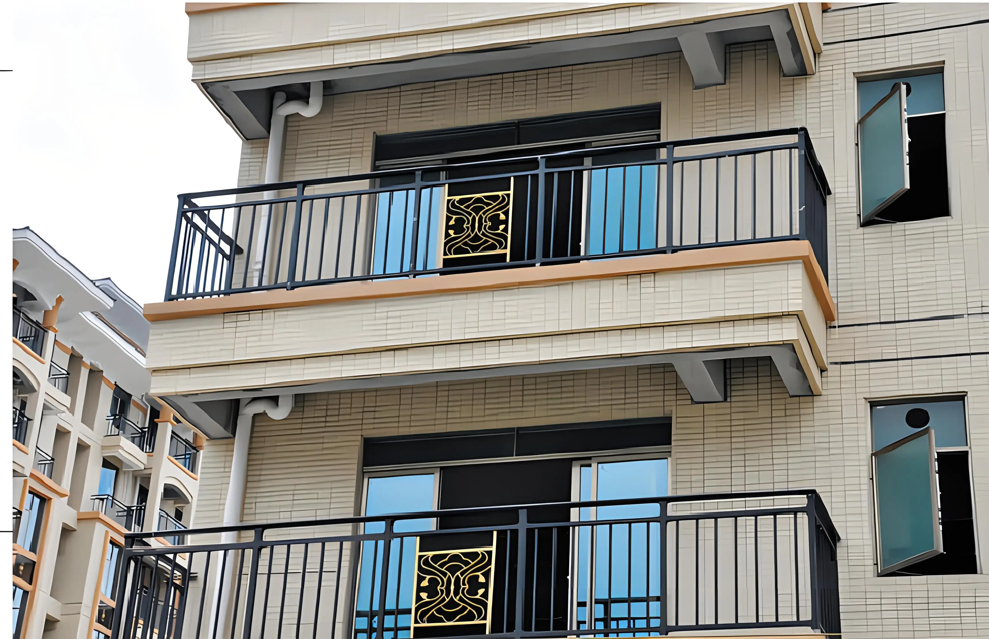 Outdoor Balcony Iron Railing Designs Luxury Villa Style Metal Handrails ...