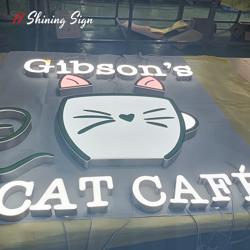 Shining Sign Custom 3D Signage Acrylic Metal Rimless Letters Stainless ...