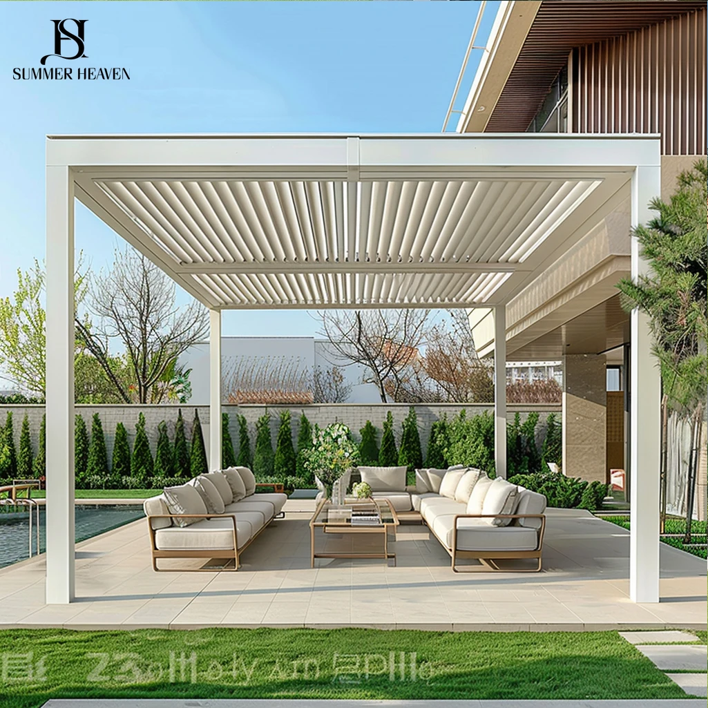 Waterproof Covers Aluminium Bioclimatica Arches Opening Louver Roof ...