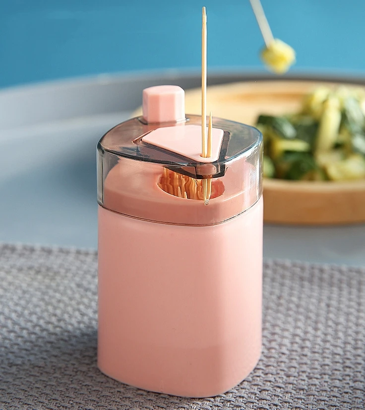 Automatic Pop-up Round Toothpick Dispenser Plastic Holder For Kitchen ...