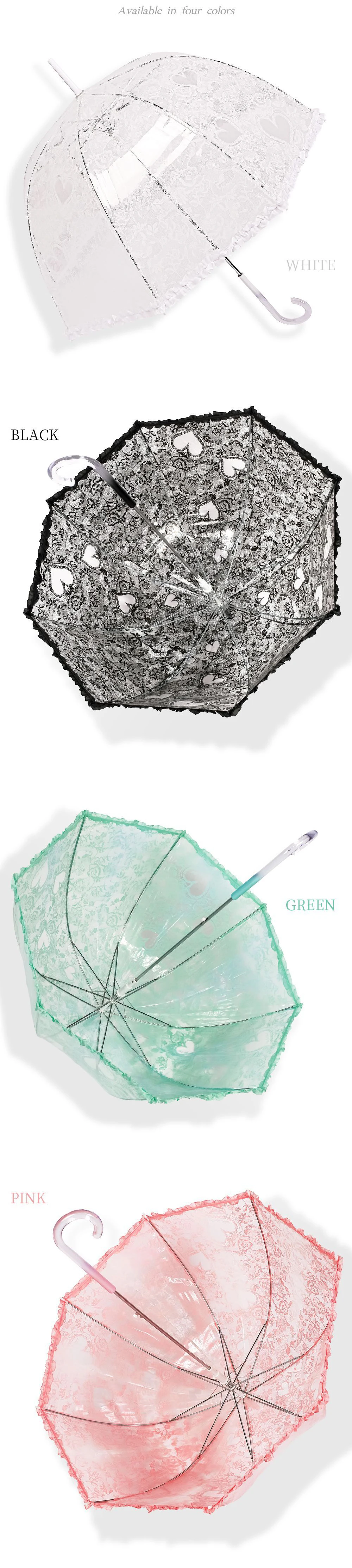 DD2710 Transparent Dome Stick Wedding Umbrella - Birdcage Shape