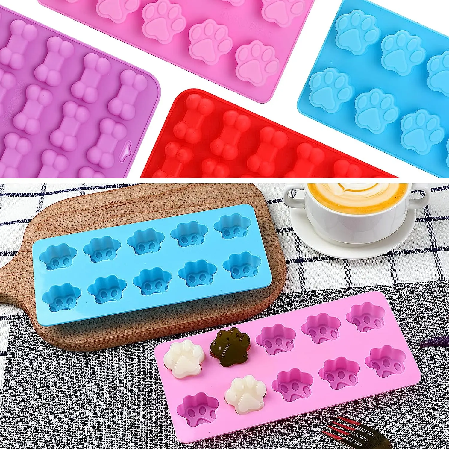 Wholesale Silicone Molds Puppy Dog Paw Non-stick Food Grade Silicone ...