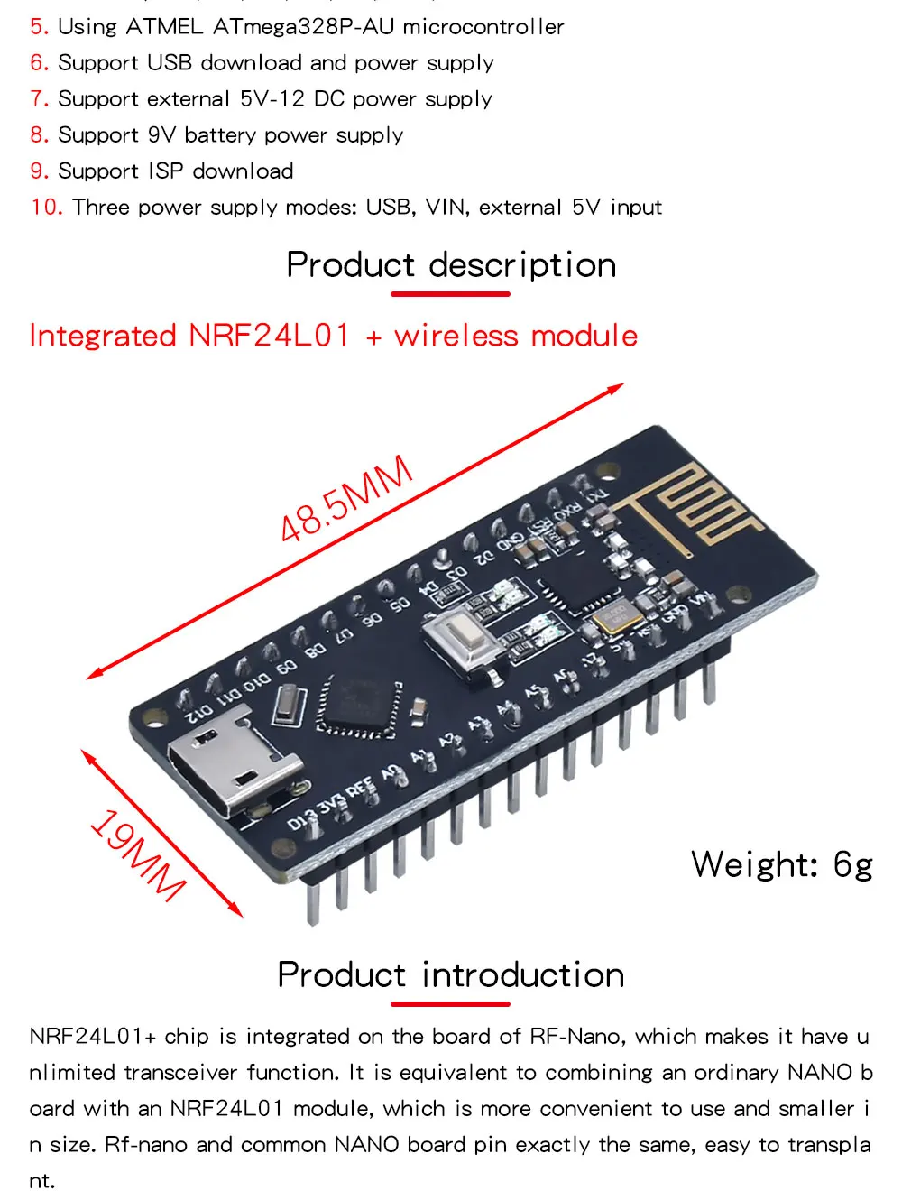 Mini Type-C Micro USB Atmega328 Nano V3.0 NANO CH340 Chip Controller ...