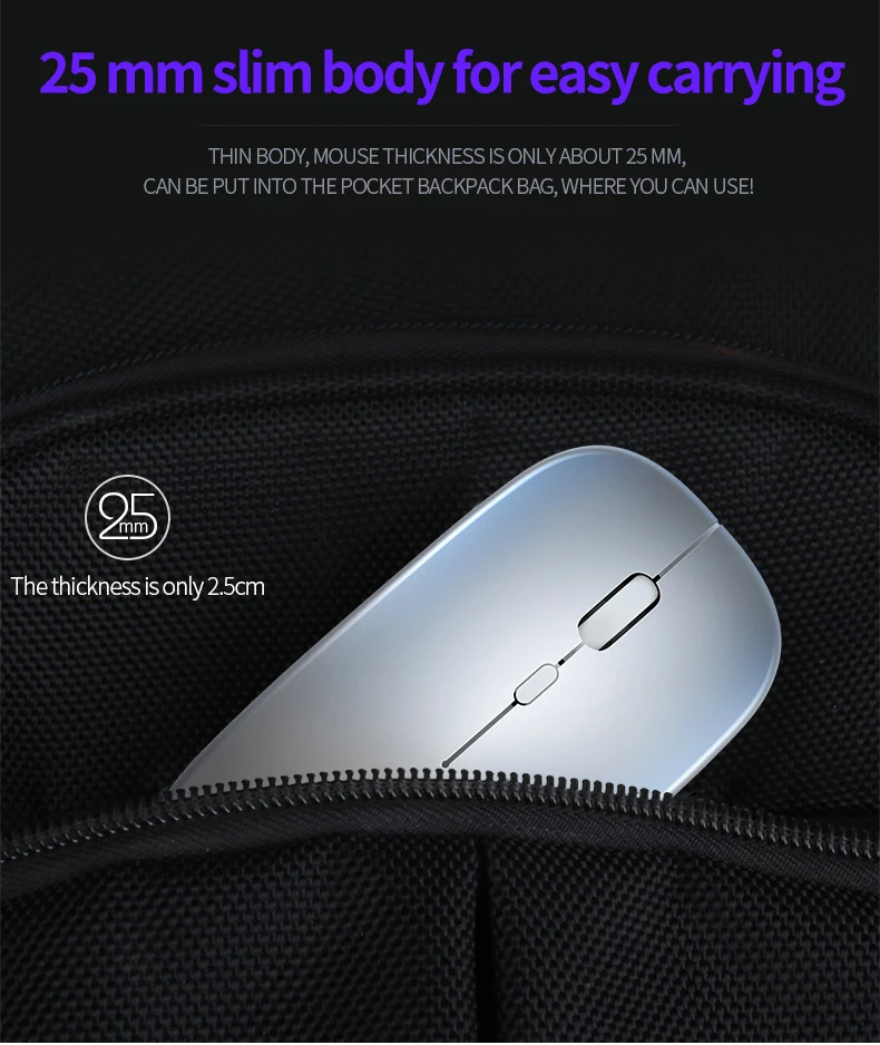 A2 RGB Wireless Ergonomic Mouse - Rechargeable, Silent & Backlit USB ...