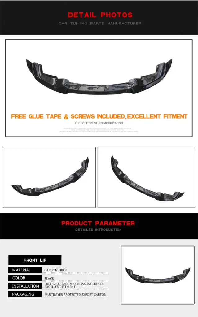 Carbon Fiber F87 M2 Front Diffuser Lip for BMW 2 Series