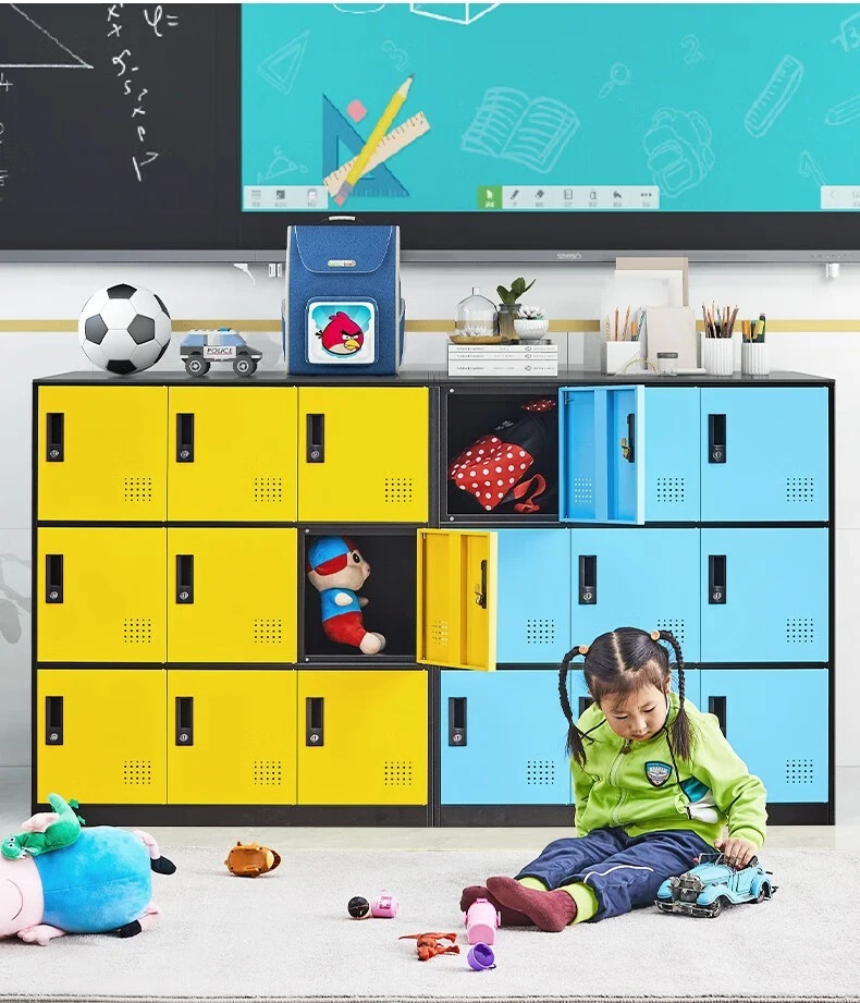 Metal Mini Locker Toy 6 Door Classroom Locker Changing Room Steel ...