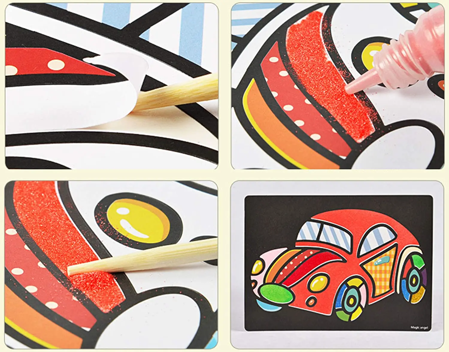 Sand Art Painting Cards Set Children Art Toy Scratch Sticks For Kids ...