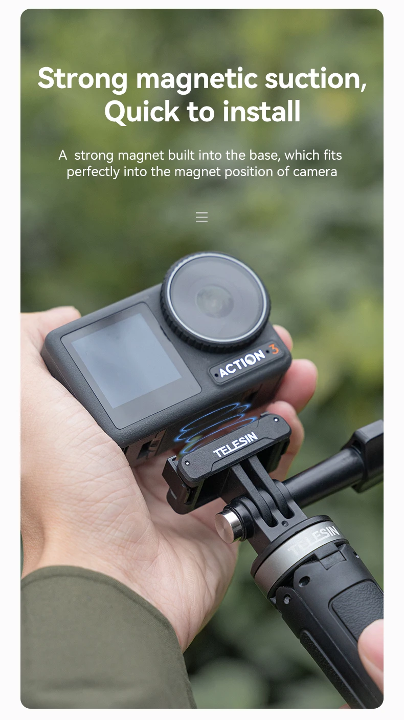 Oa Tpm T04 For Dji Action 3 Nylon Aluminium Alloy Magnetic Two Claw ...