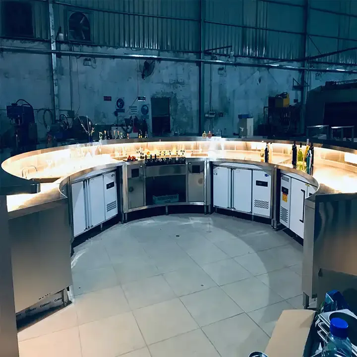 Luxury Commercial Cocktail Bar Station with Refrigerator