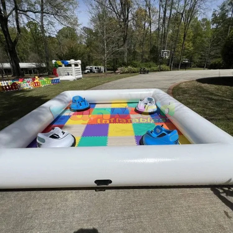 Commercial Blow up White Inflatable Go Race Track Bumper Car Arena with ...