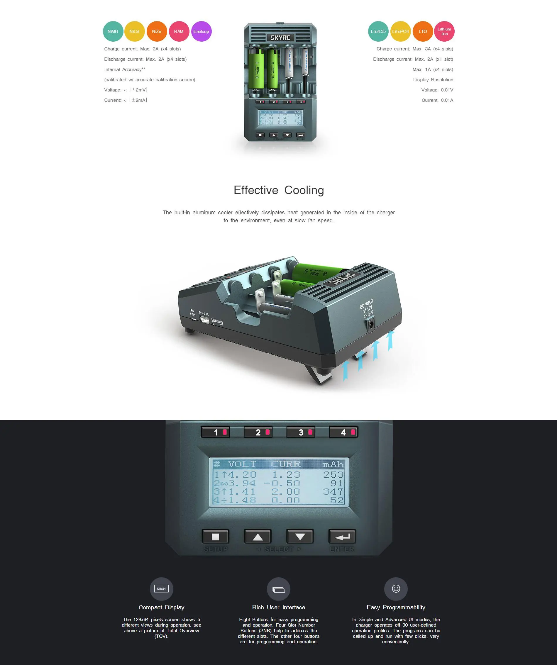 Original SKYRC MC3000 Battery Charger BT Smart APP PC Control Multi ...