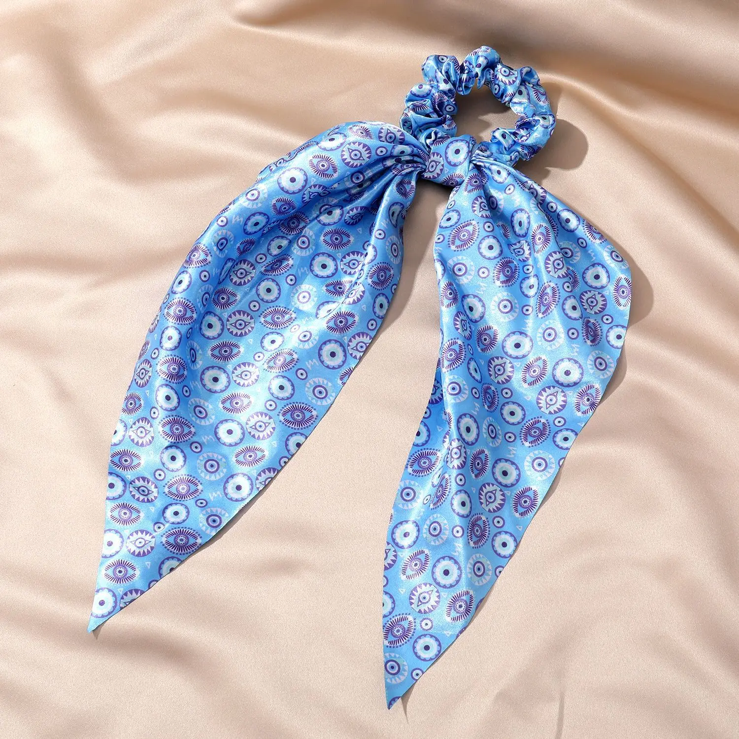 Evil Eye Handmade Silk Satin Scarf Scrunchie/ Gift Ideas/ Silk Satin ...