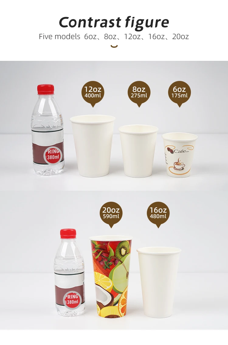 Custom Branded Logo Biodegradable Disposable Paper Cups