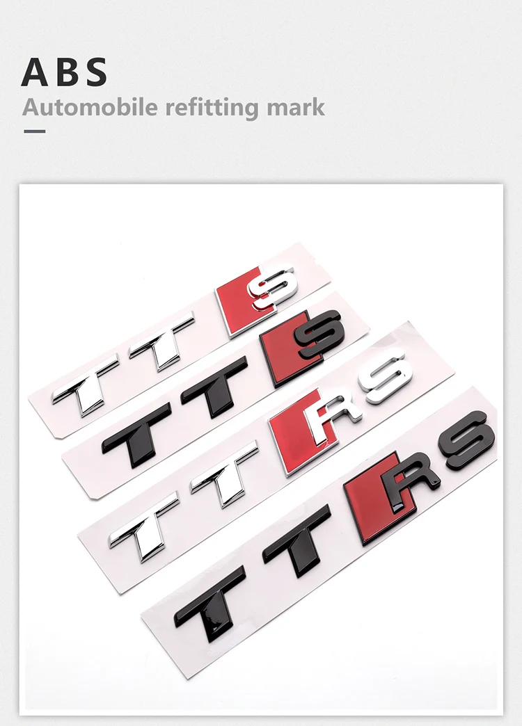 3d Plastic Abs Logo Chrome Car Badge Auto Emblem For Audi Tts Ttrs Car ...