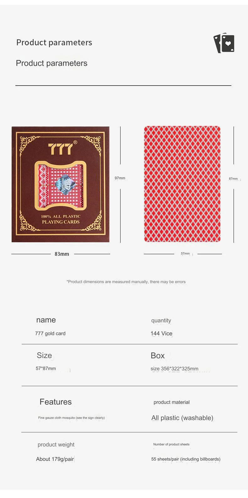 TC Blank Marked Sublimation Playing Cards Waterproof Plastic Poker ...