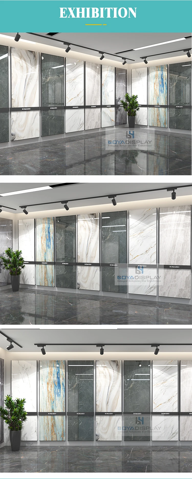 Customized Wall Mounted Ceramic Tile Displays for Showroom