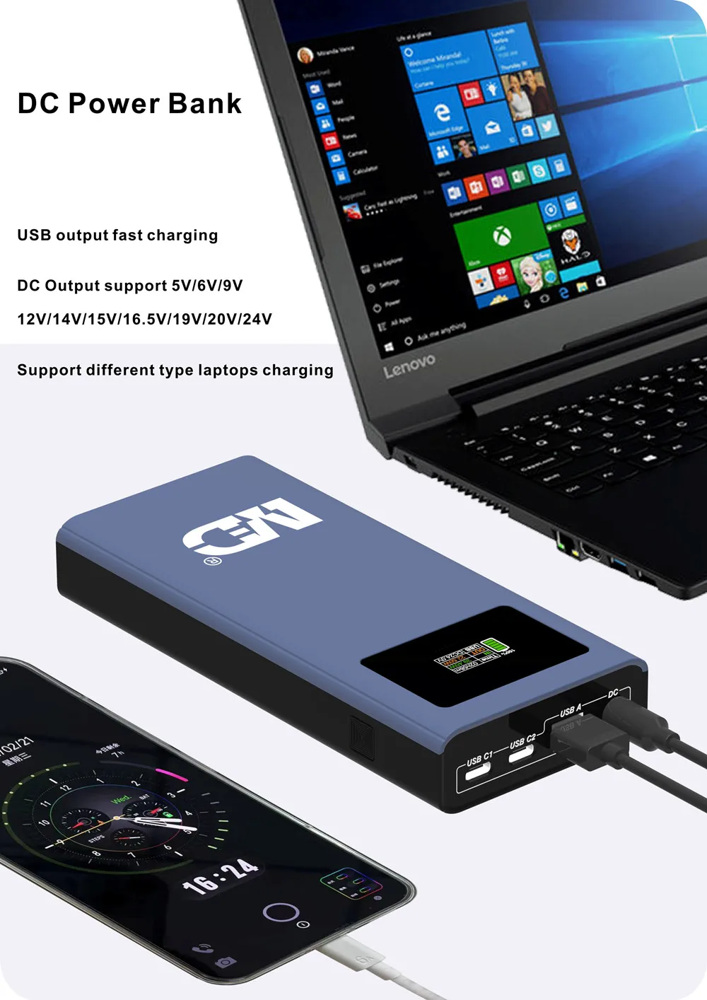 New Arrival 20000mah Laptop Power Bank With Double Usb-c Fast Charging ...