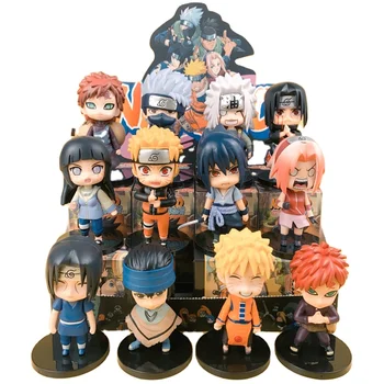 Wholesale Anime Cartoon Mini 3d Lucky Box Figure 12pcs Kakashi Sasuke ...