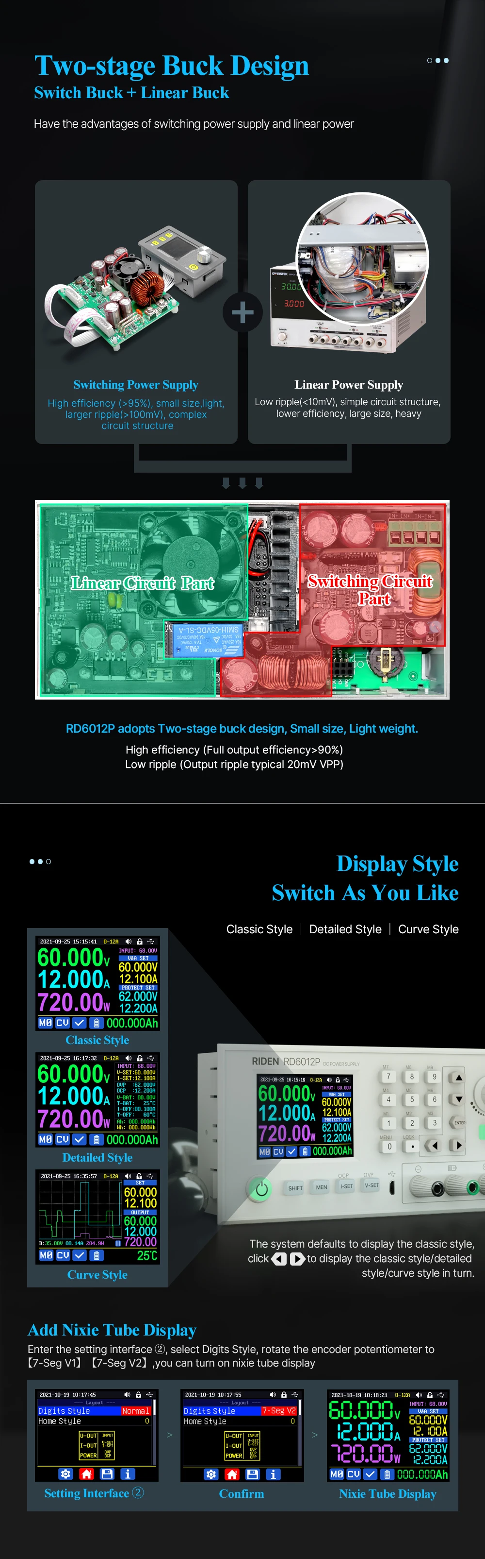 RD6012P DC DC Step down Power Supply - Adjustable & Accurate