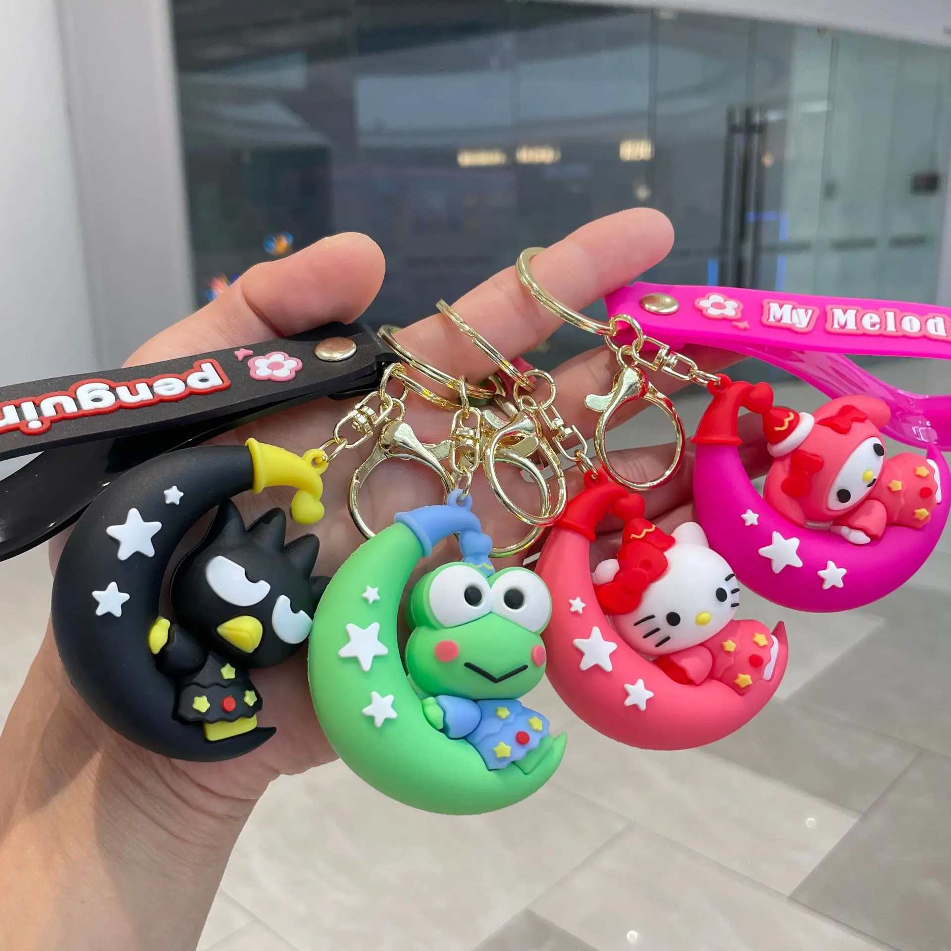Moon Sanrio Keychain Kuromi Melody Soft Rubber Doll Hanging Bag Pendant ...