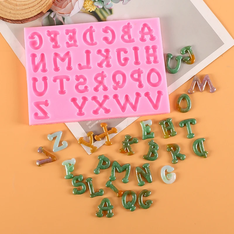 Letters Numbers Silicone Resin Mold Uppercase Arabic Lowercase Letters ...