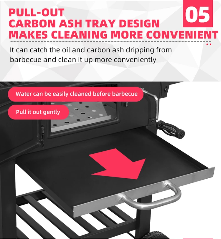 Vertical Folding Trolley Charcoal BBQ Grills Smoker Set Manufacturer ...