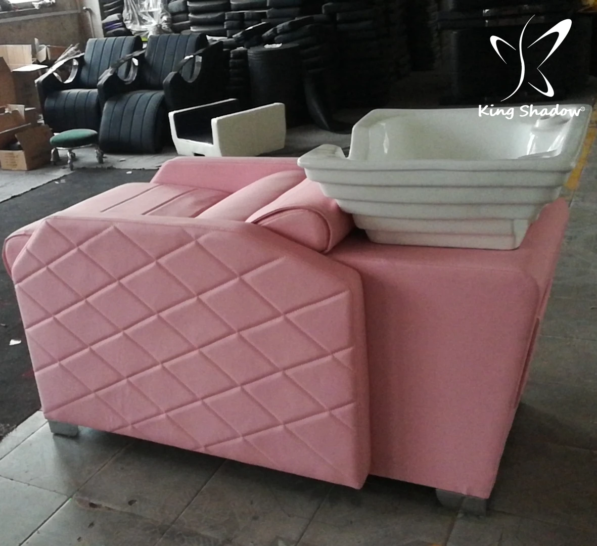 Pink Style High Quality Backwash Hair Salon Electric Shampoo Chair ...