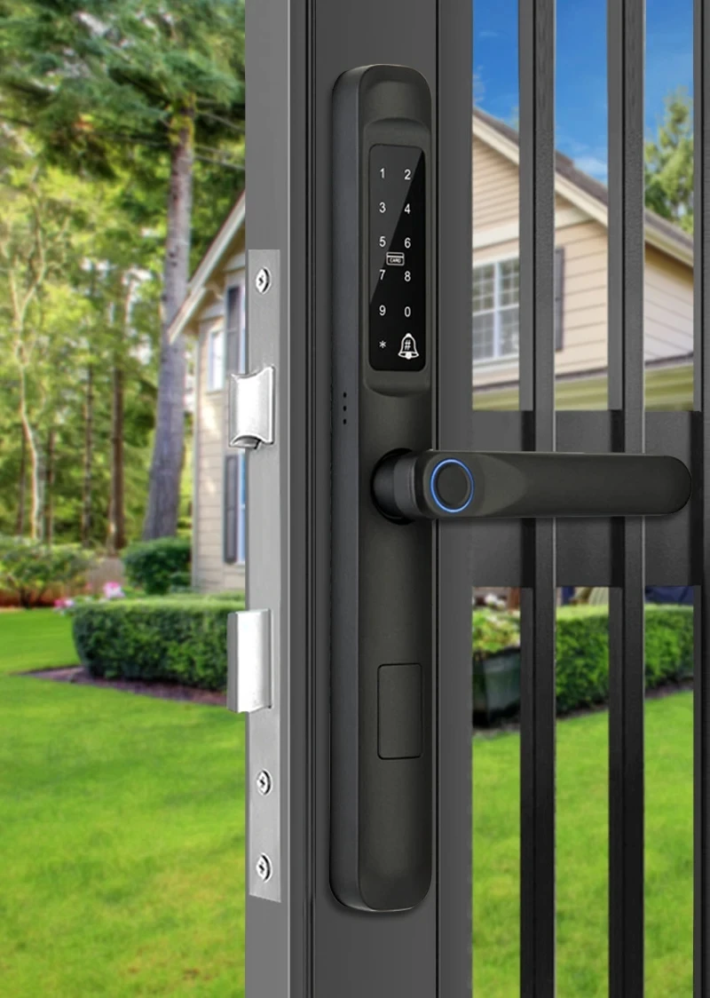 Aidmi Waterproof Digital Biometric Handle Fingerprint Glass Door Ttlock ...
