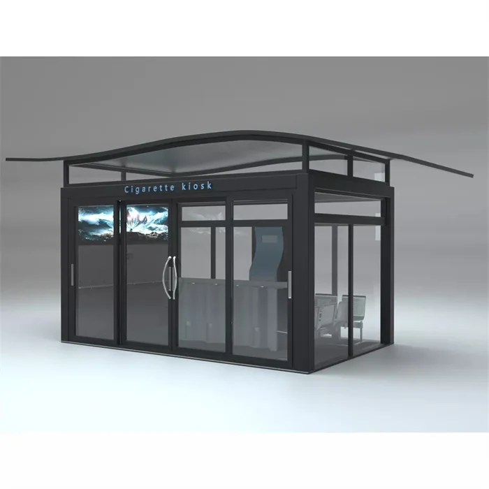 Prefab Steel Frame Glass Window Portable Outdoor Smoking Shelters ...