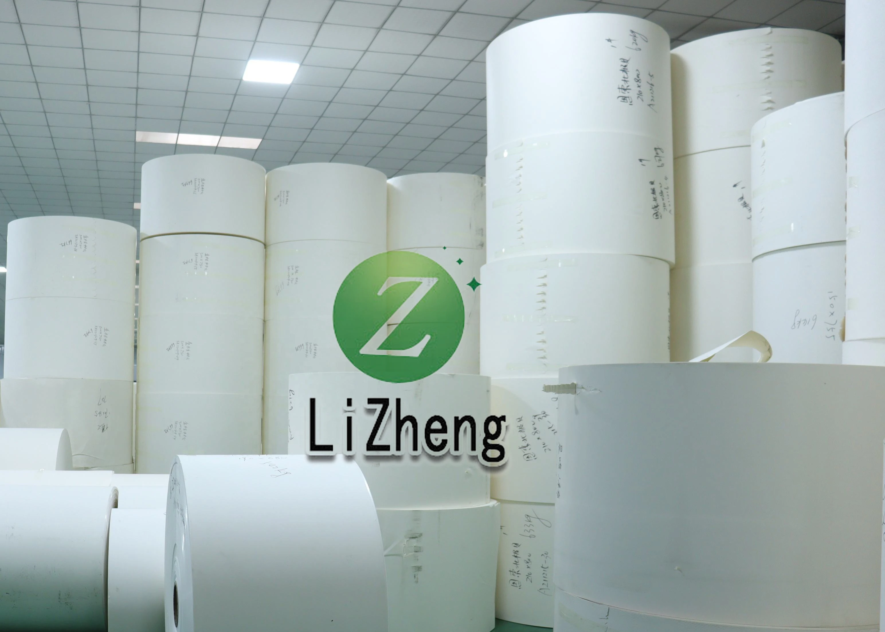 Lizheng Pp Synthetic Film White Backing Paper Coated Paper Jumbo Roll ...