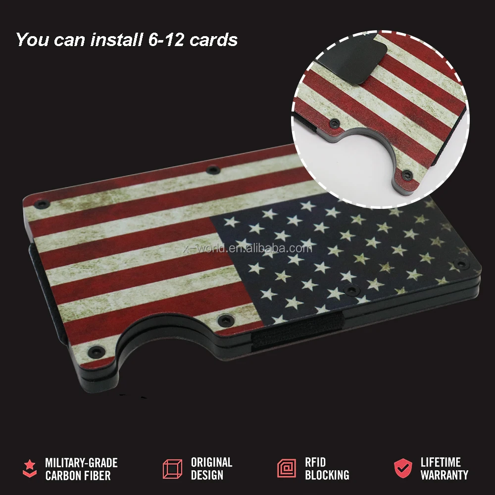 X-world Rfid Blocking Usa Flag Slim Metal Wallets For Men,Minimalist ...
