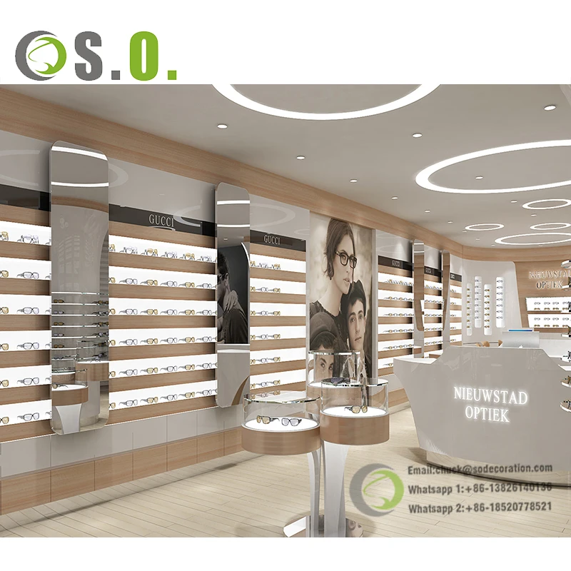 Customized Eyeglasses Display Case - Optic Display Cabinet