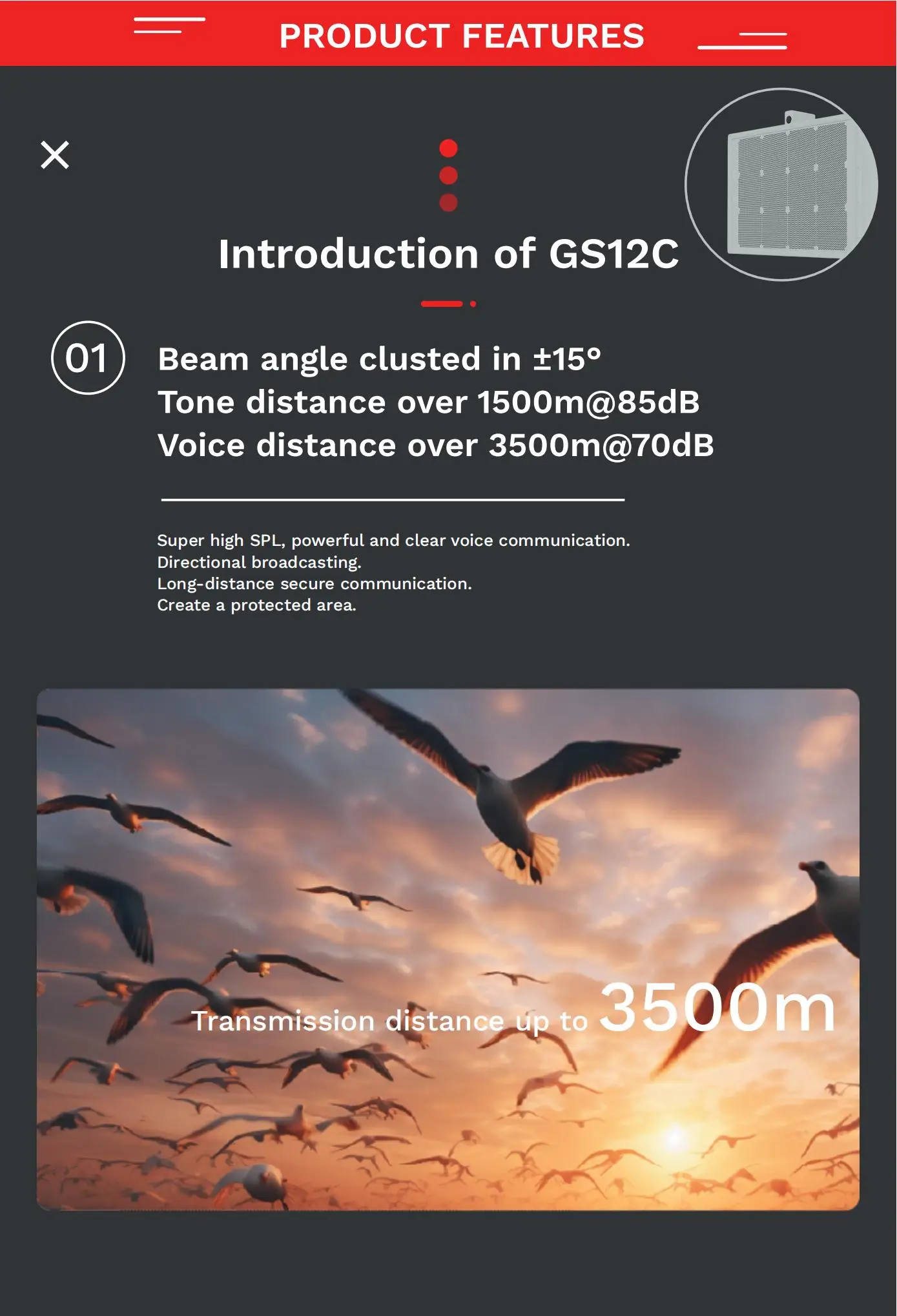 Gs12c Directional Sound Wave Loudspeaker And Diffuser Device Create ...