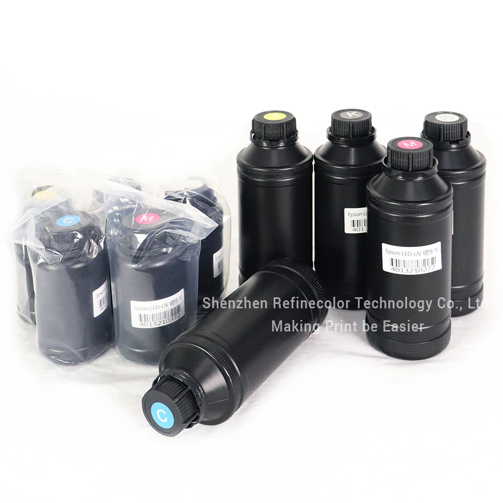 Refinecolor Cmyk White 1set 5x500ml Uv Inks Curable Quality Pigment ...