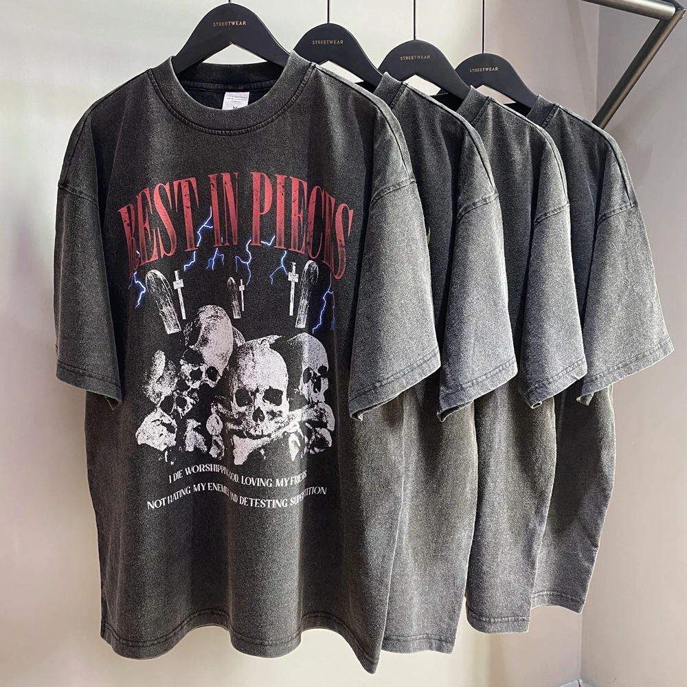 OEM Black DTG Custom Logo High Quality Oversized Tshirt