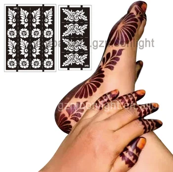 Scotch Diy Henne Pied Et Main Design Flower Mehndi Tattoo Stickers Designs - Buy Tattoo Stickers ...