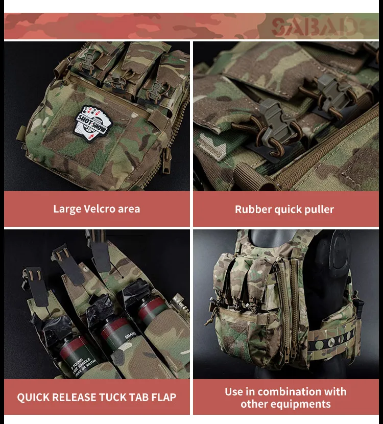 Sabado Nylon Plate Carrier Pouch Tactical Banger Molle Back Panel For ...